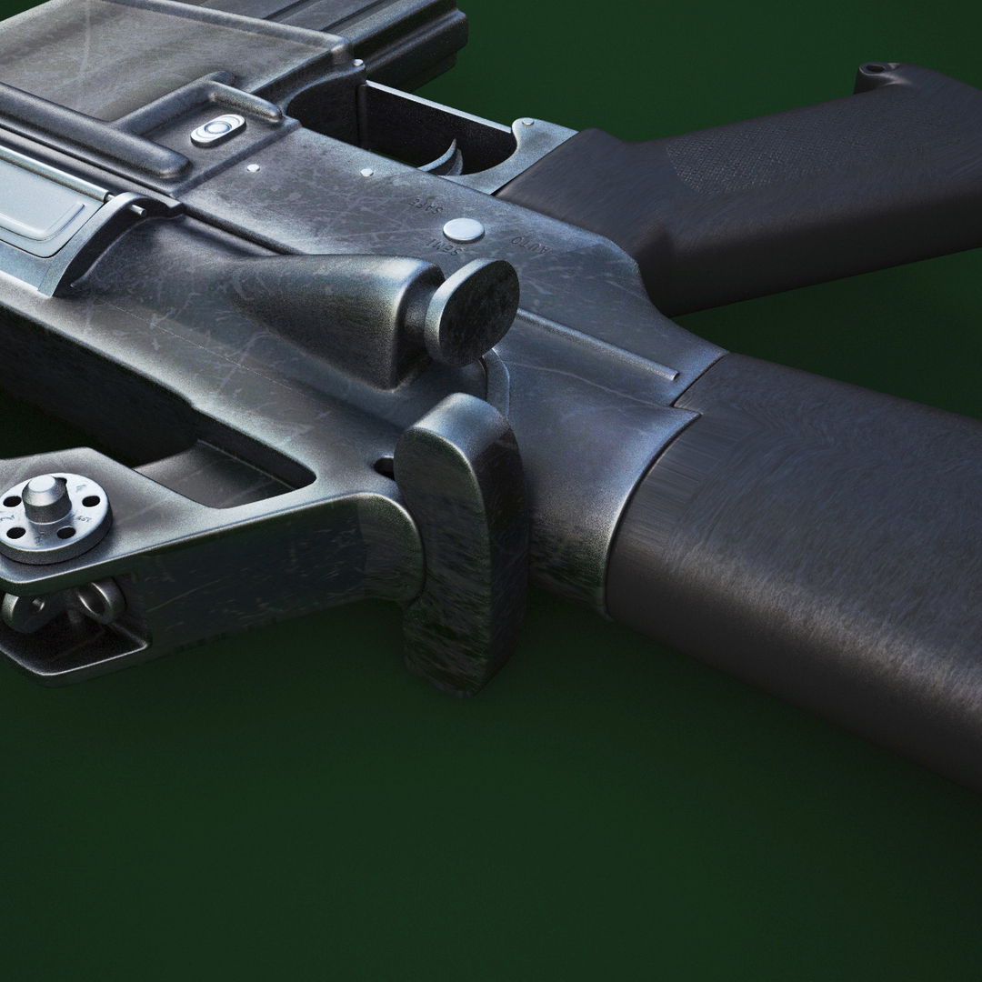 m16a1 assault rifle m7 3d max