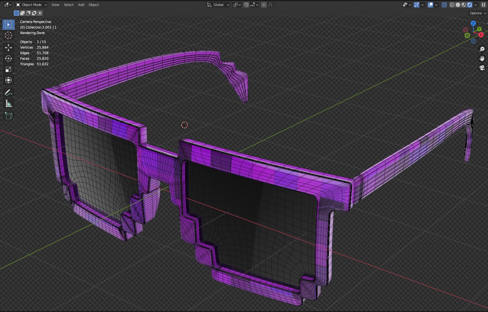 3D Pixel Style Sunglasses Model - TurboSquid 1960418