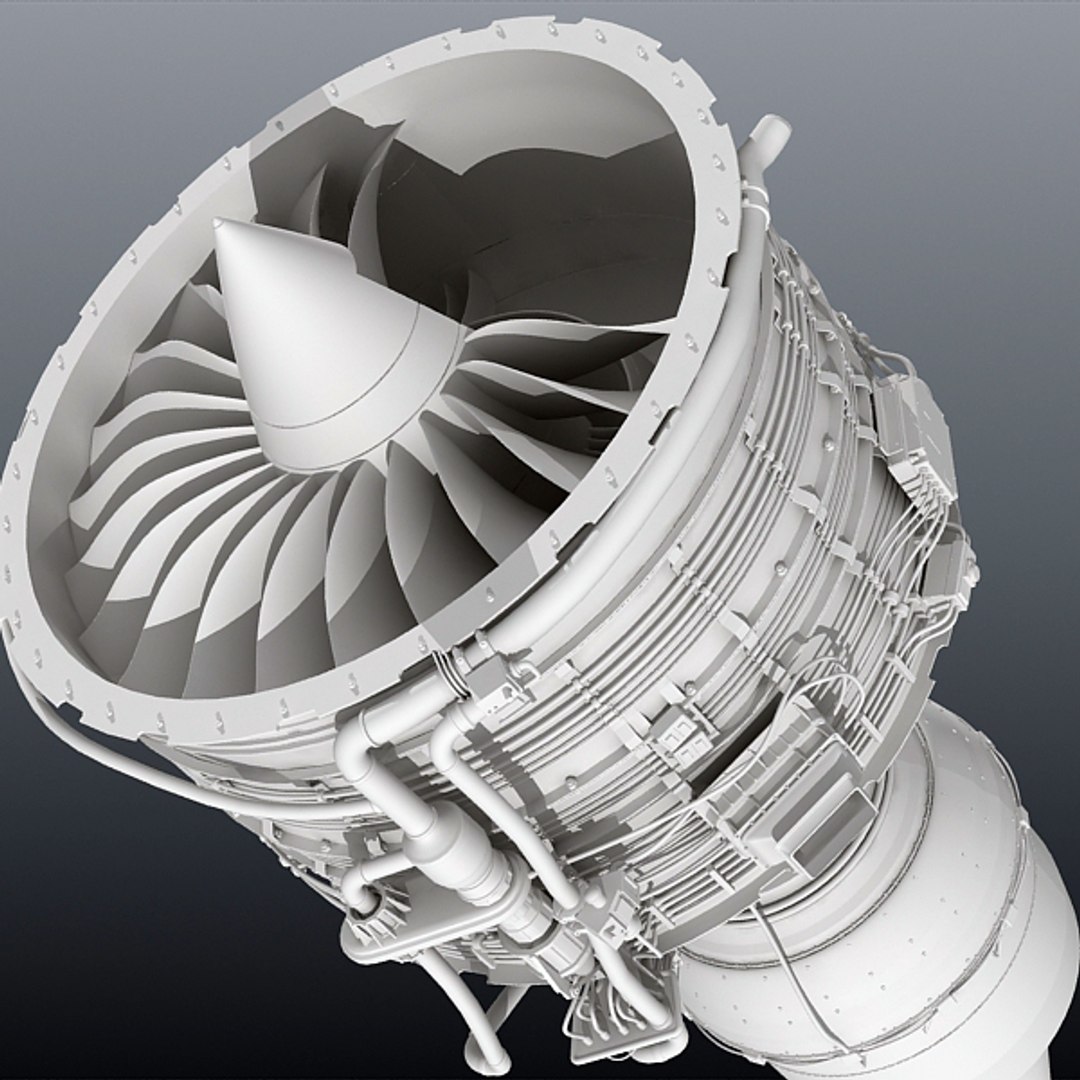 3d jet engine cutaway model