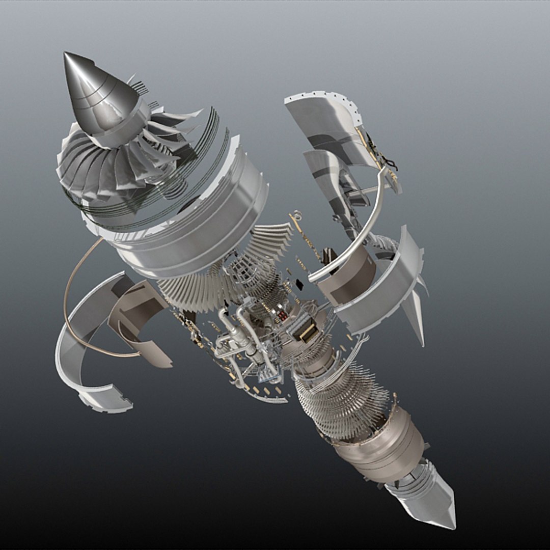 3d Jet Engine Cutaway Model
