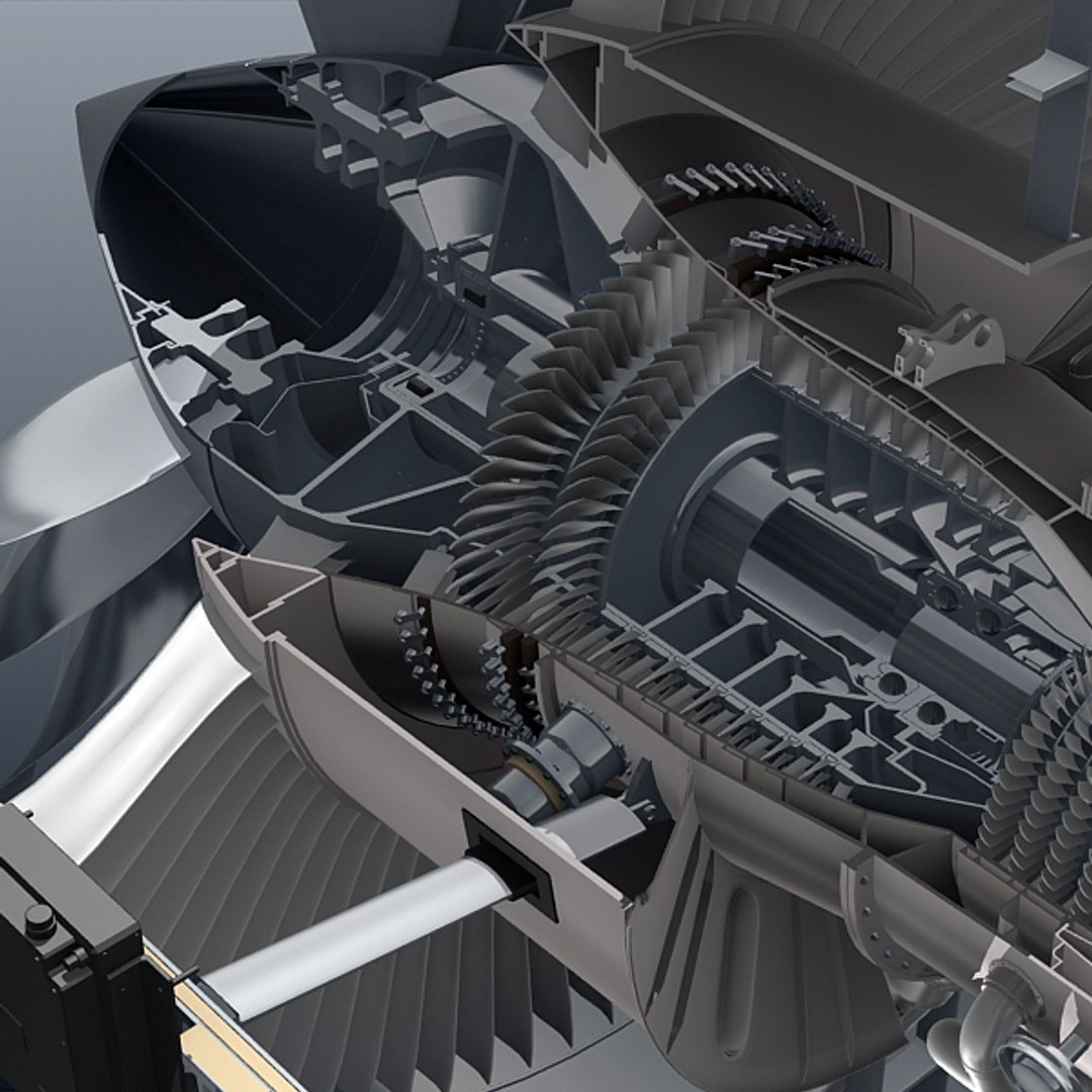 3d Jet Engine Cutaway Model