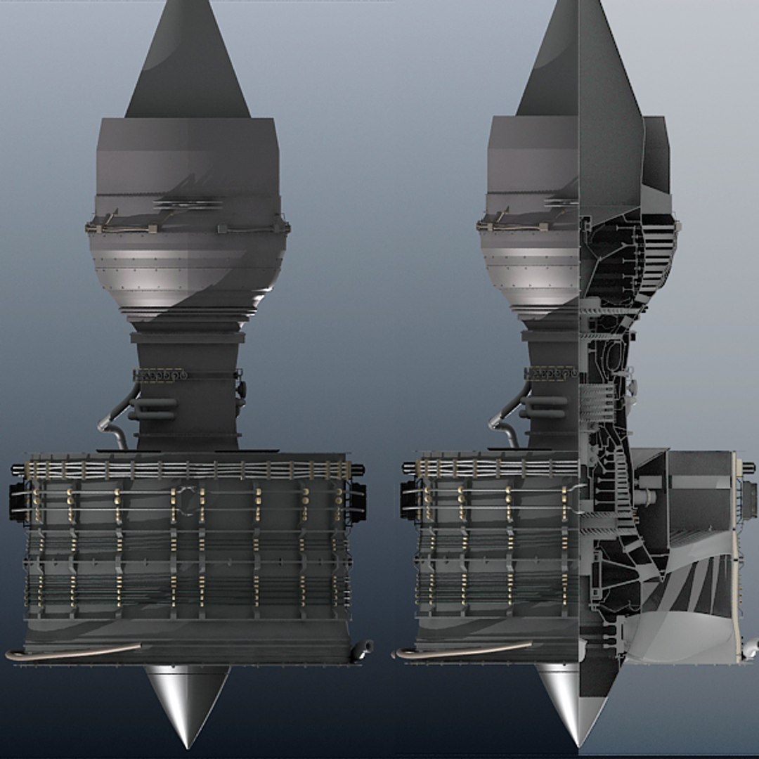3d jet engine cutaway model