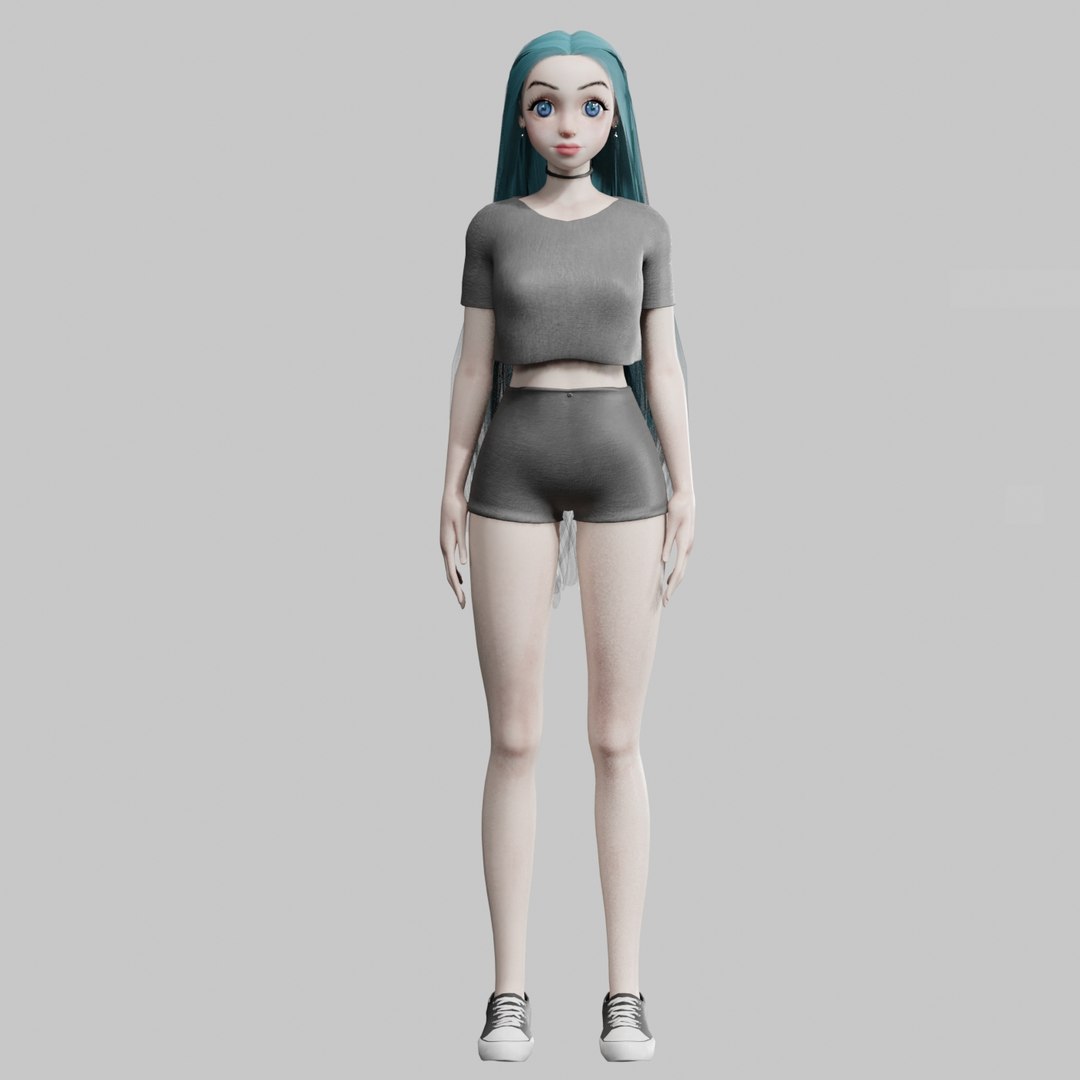 Pretty Cartoon Woman V30959 3D Model - TurboSquid 2277804