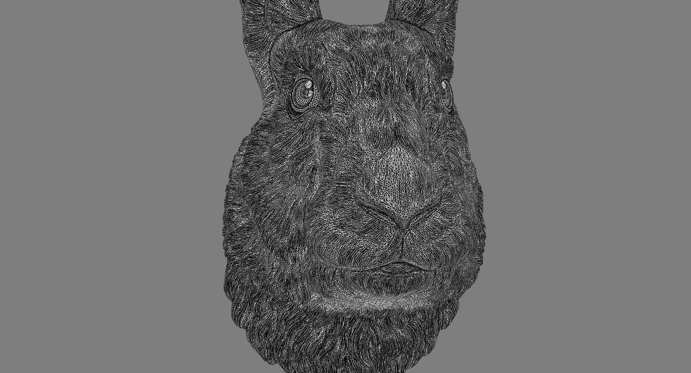 Rabbit hare head sculpture model - TurboSquid 1226964