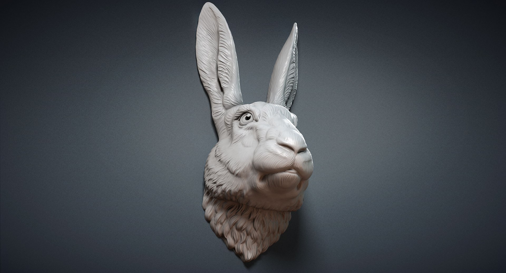 Rabbit Hare Head Sculpture Model - TurboSquid 1226964