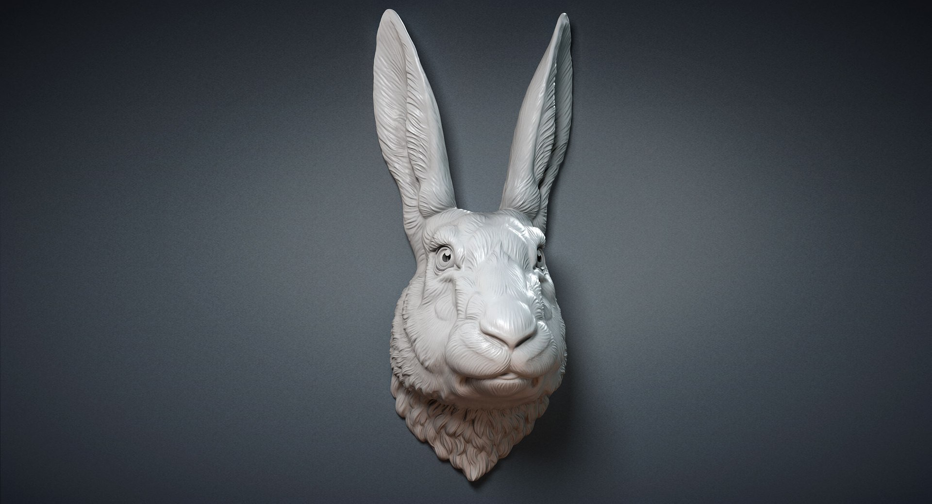 Rabbit Hare Head Sculpture Model - TurboSquid 1226964