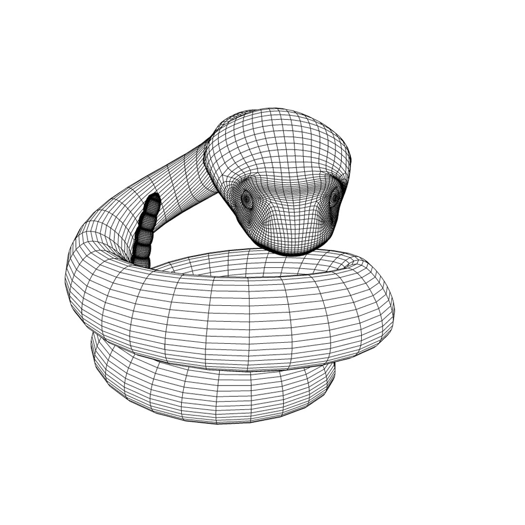 3d Western Diamondback Rattlesnake Rigged Model