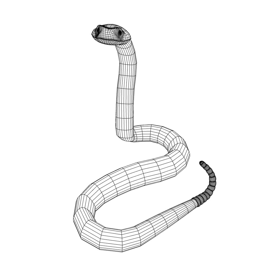 3d Western Diamondback Rattlesnake Rigged Model