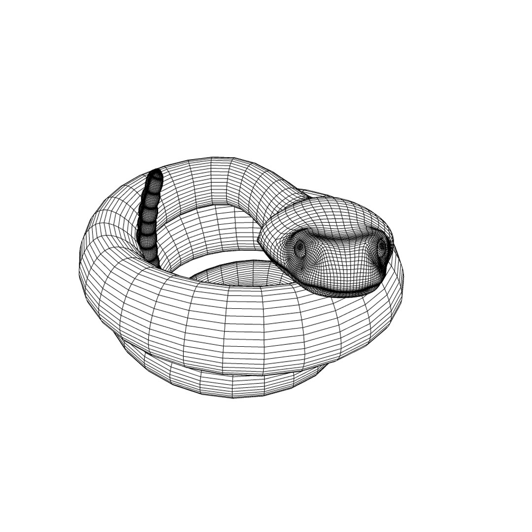 3d Western Diamondback Rattlesnake Rigged Model