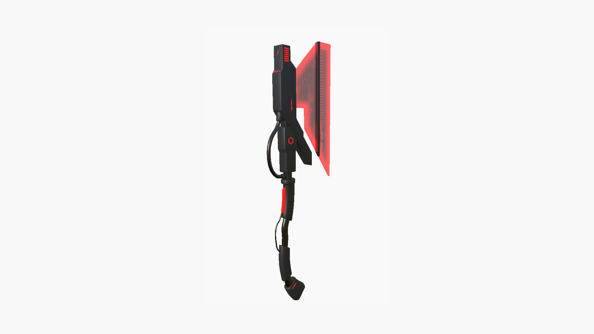 SciFi War Axe A04 Black Red - Sci Fi Weapon Design 3D model ...