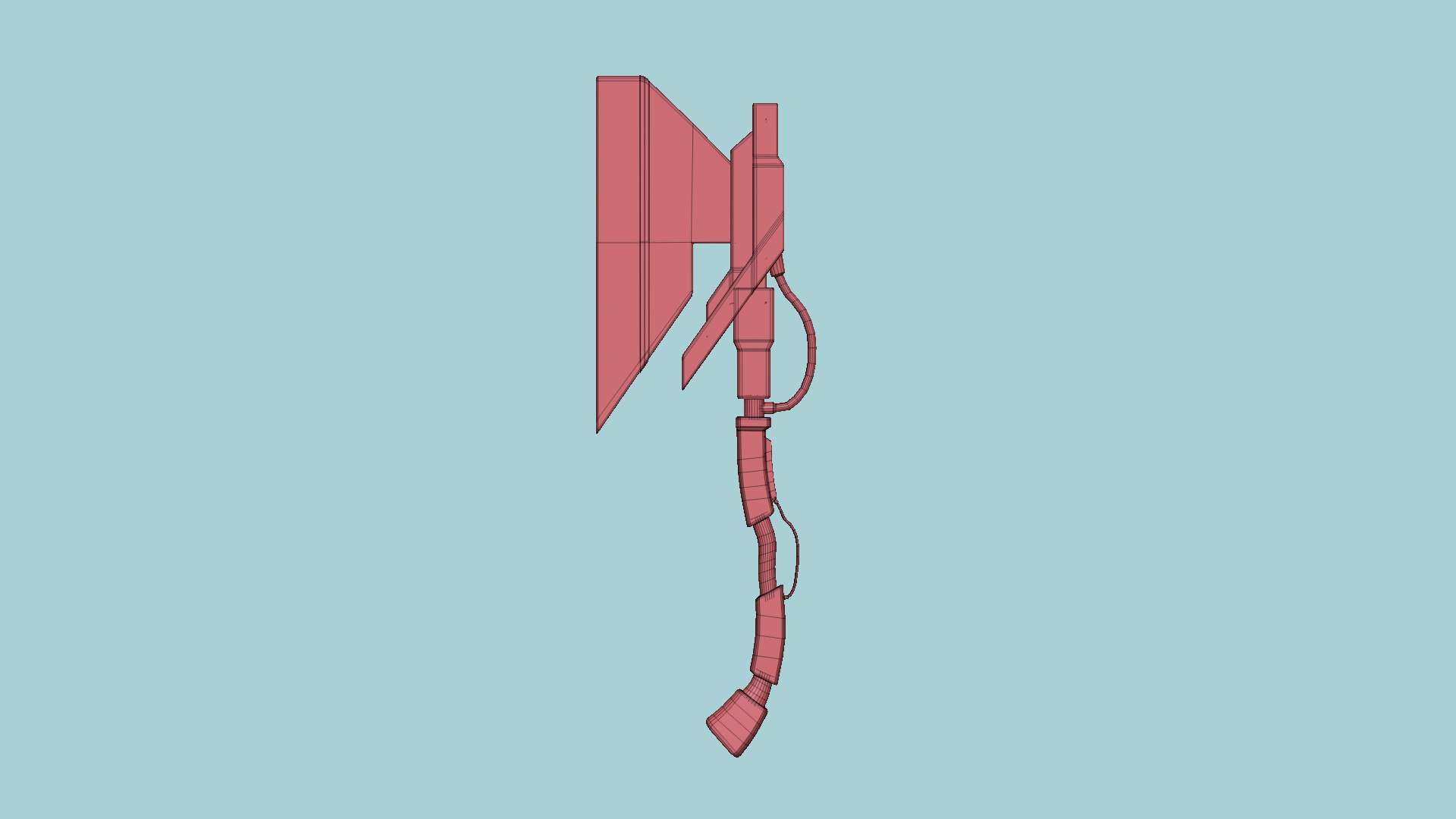 SciFi War Axe A04 Black Red - Sci Fi Weapon Design 3D model ...