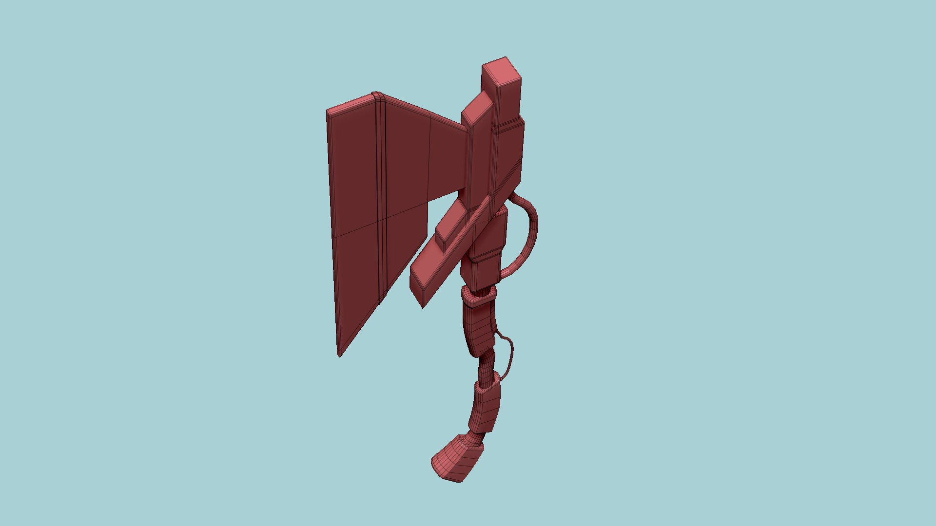 SciFi War Axe A04 Black Red - Sci Fi Weapon Design 3D model ...