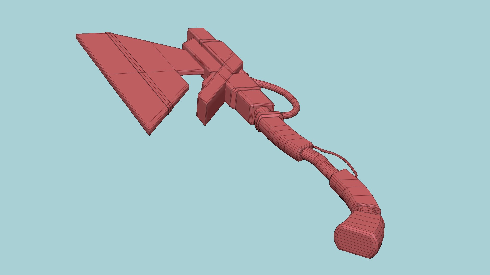SciFi War Axe A04 Black Red - Sci Fi Weapon Design 3D model ...