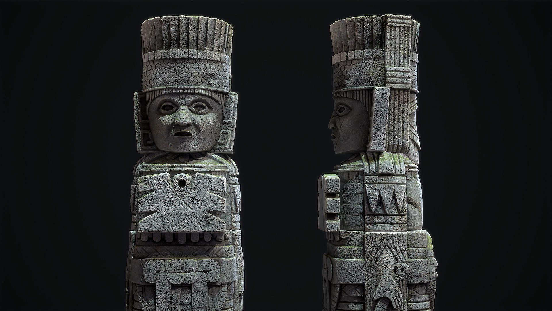 Statue Aztec Atlante Tula Model - TurboSquid 2218649