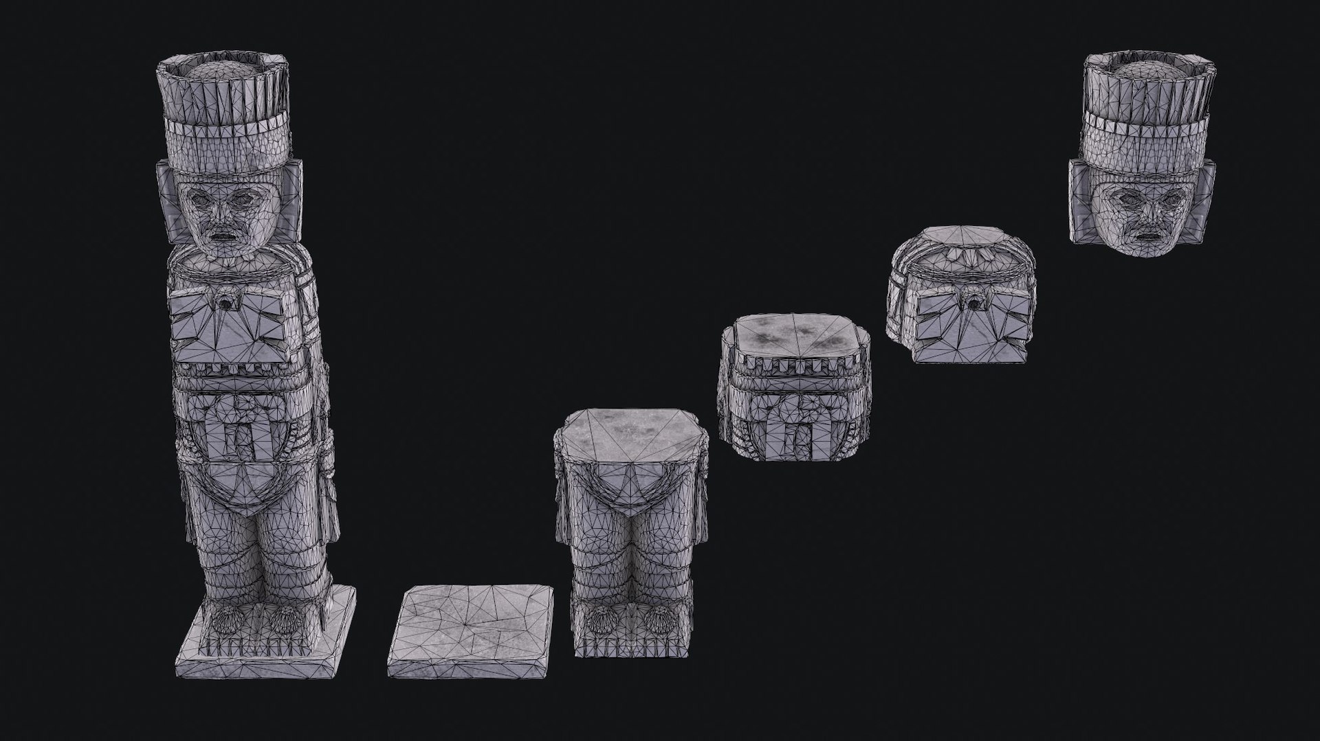 Statue Aztec Atlante Tula Model - TurboSquid 2218649