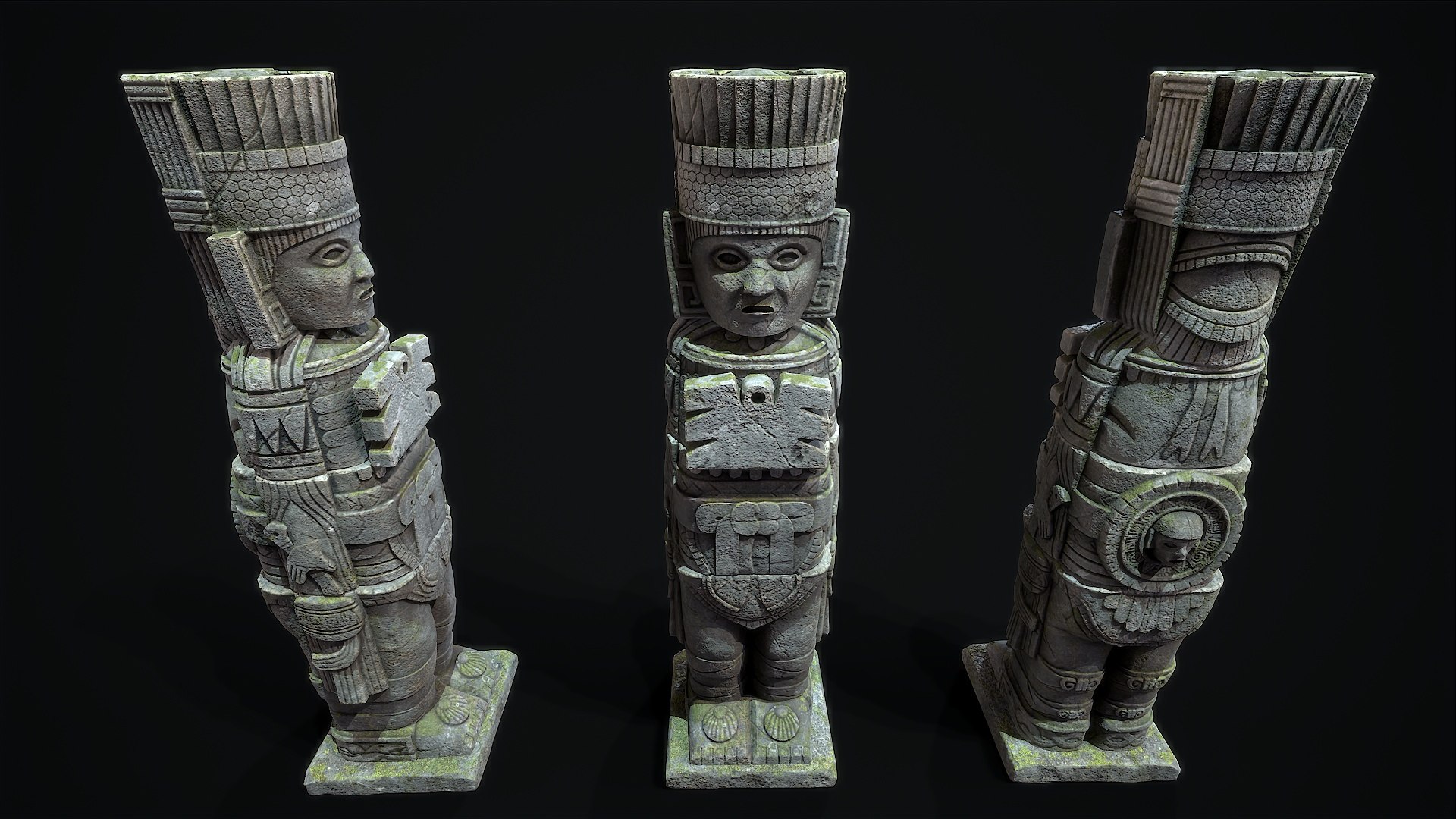 Statue Aztec Atlante Tula Model - TurboSquid 2218649