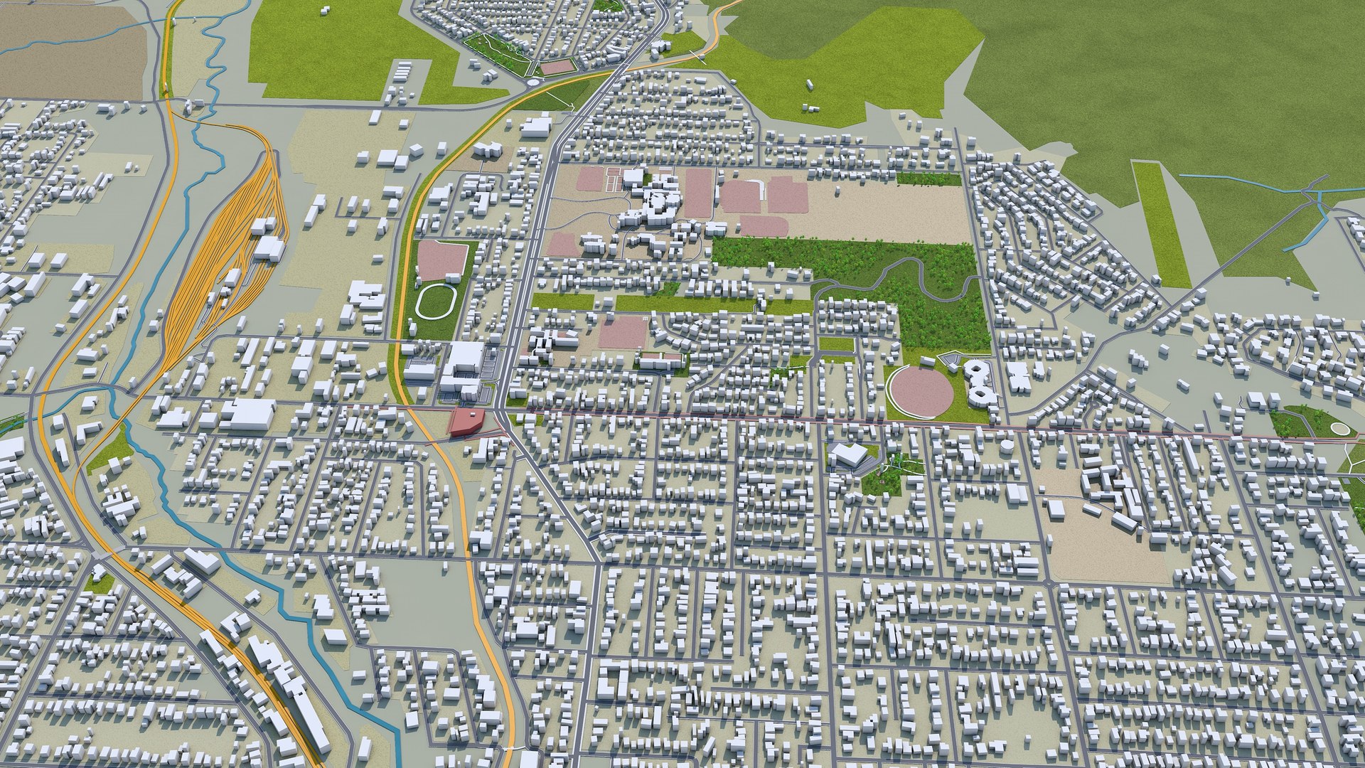 3D City Area Building Model - TurboSquid 1669300