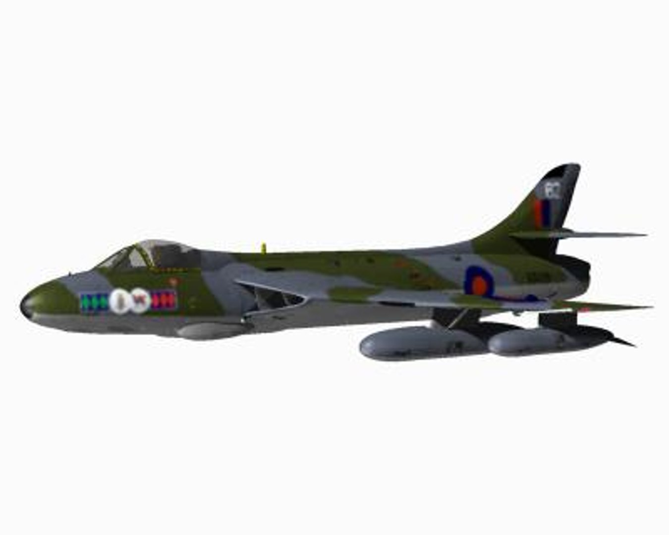 lwo hawker hunter jet fighters