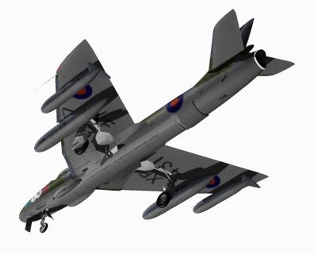 lwo hawker hunter jet fighters