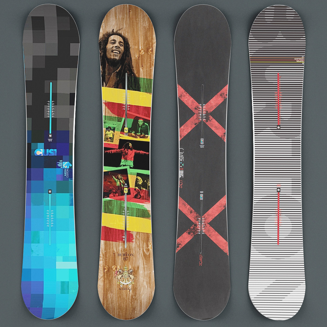 3d model snowboards set outdoor