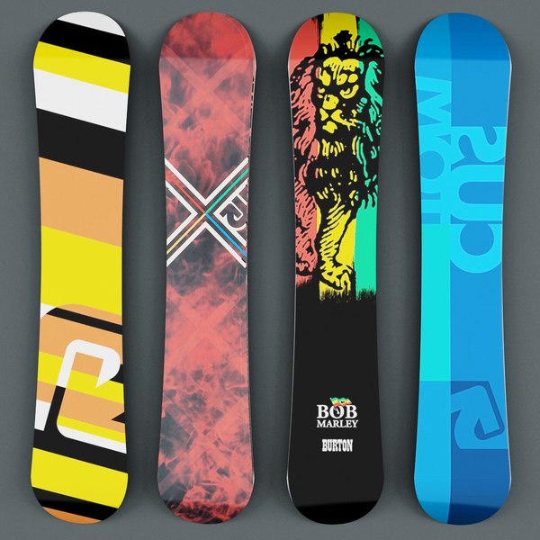3d model snowboards set outdoor