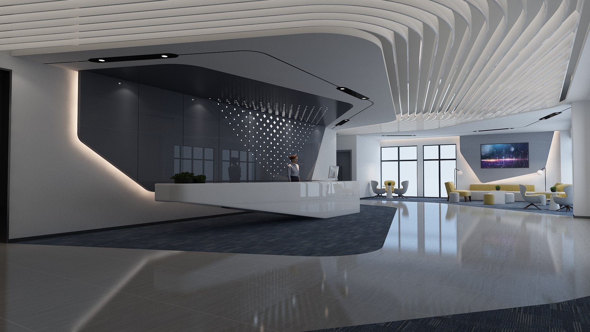 Modello 3D Banco Reception Sala espositiva - TurboSquid 1887759