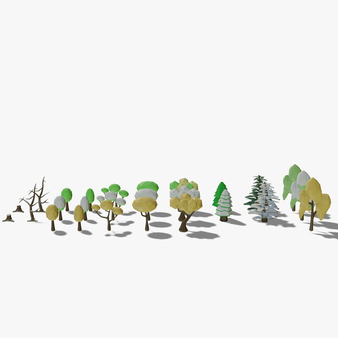 3d Low Poly Trees Collection Model Turbosquid 2117211