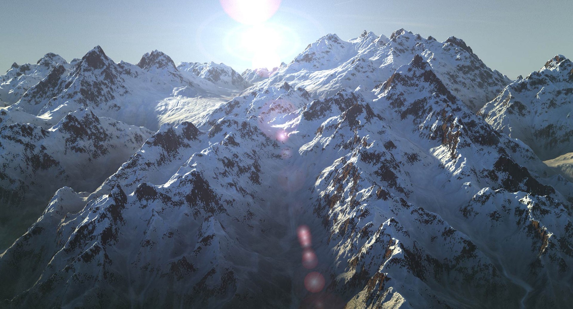 Mountain Range Snow Terrain Landscape 3d Model