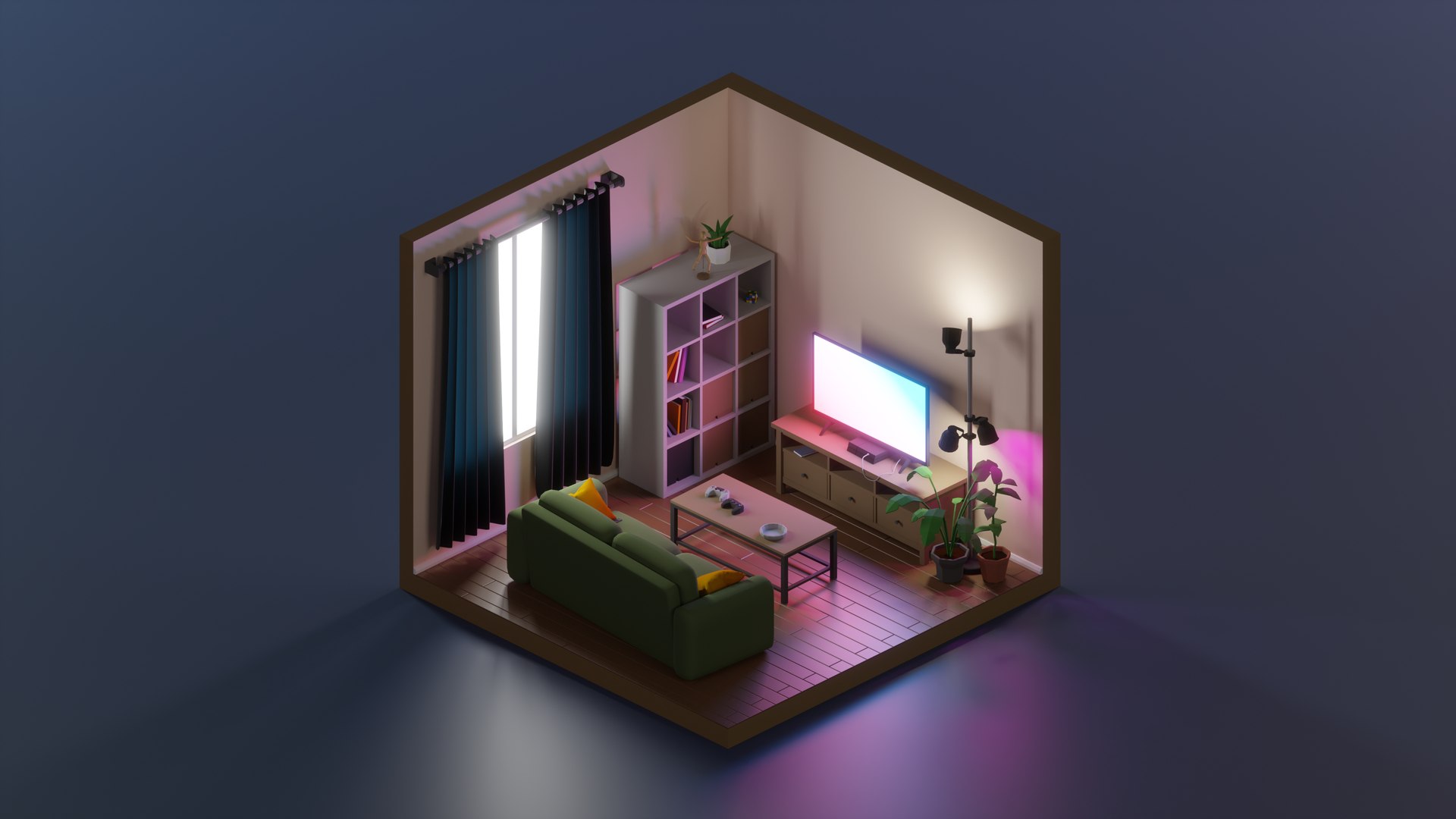 Isometric Living Room 1 3D - TurboSquid 1763853