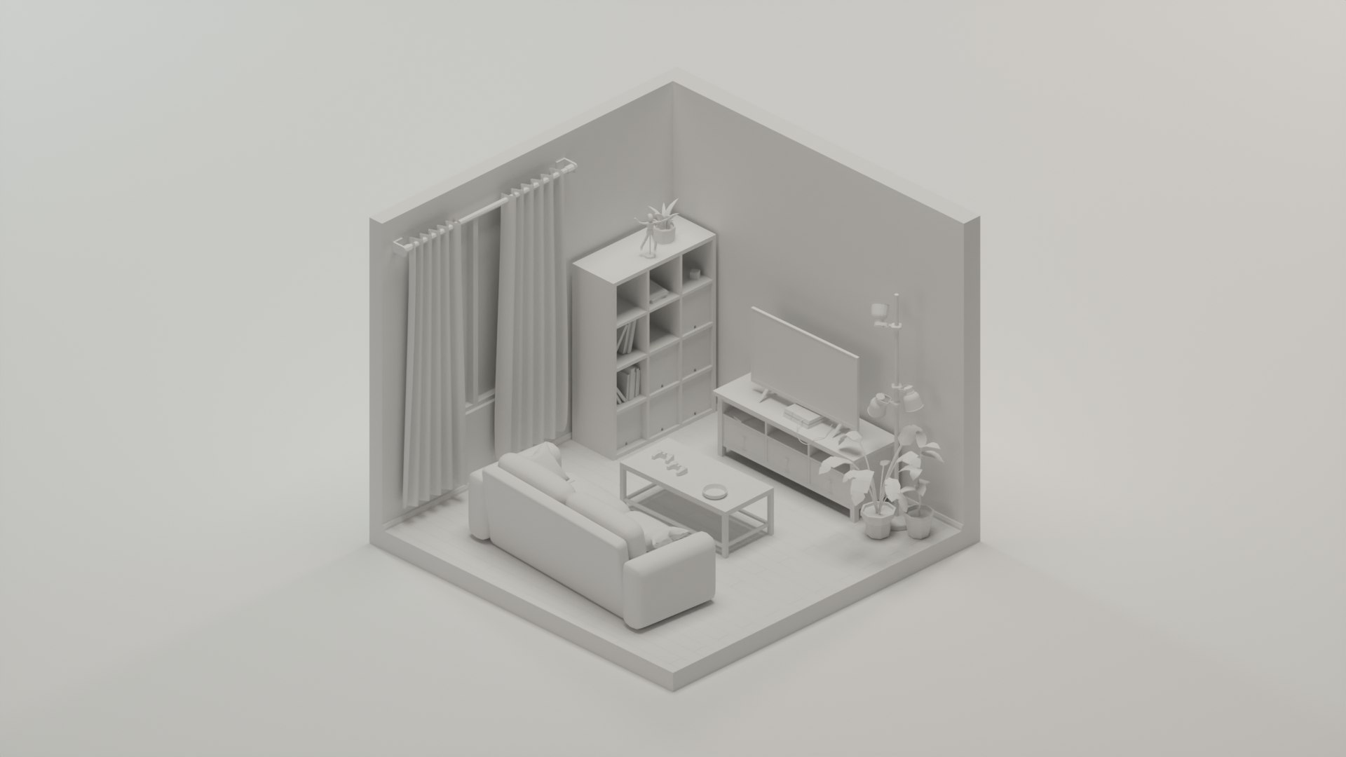 Isometric Living Room 1 3D - TurboSquid 1763853