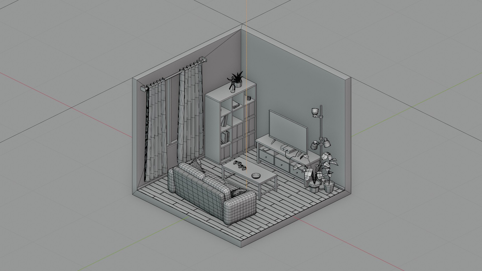 Isometric Living Room 1 3D - TurboSquid 1763853