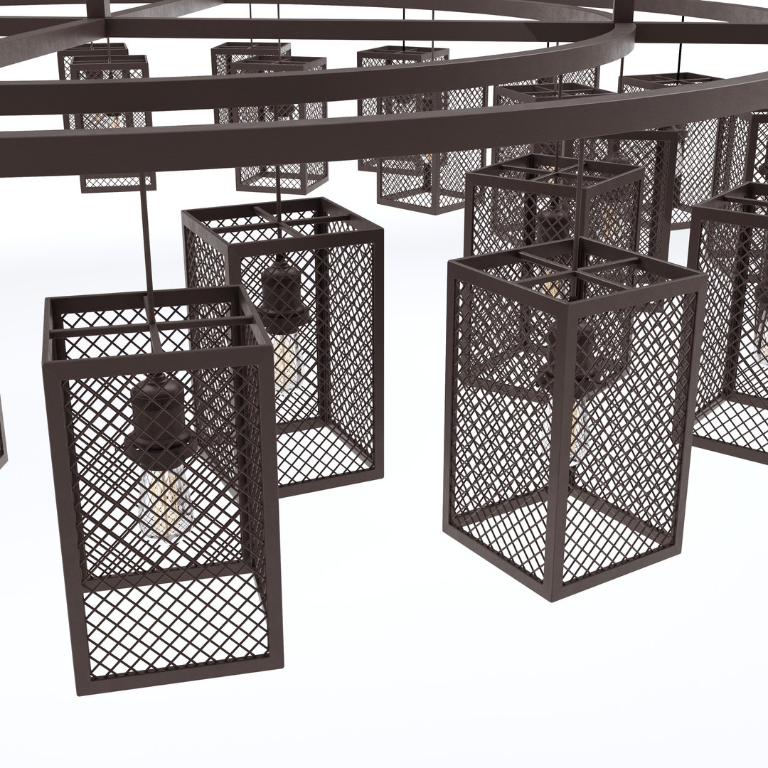 3D Model Circle Cage Light - TurboSquid 1948823