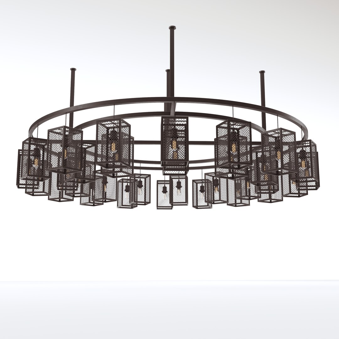 3D Model Circle Cage Light - TurboSquid 1948823