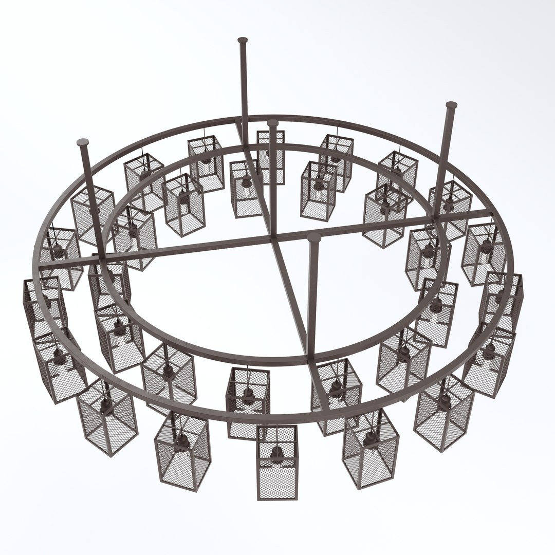 3D Model Circle Cage Light - TurboSquid 1948823