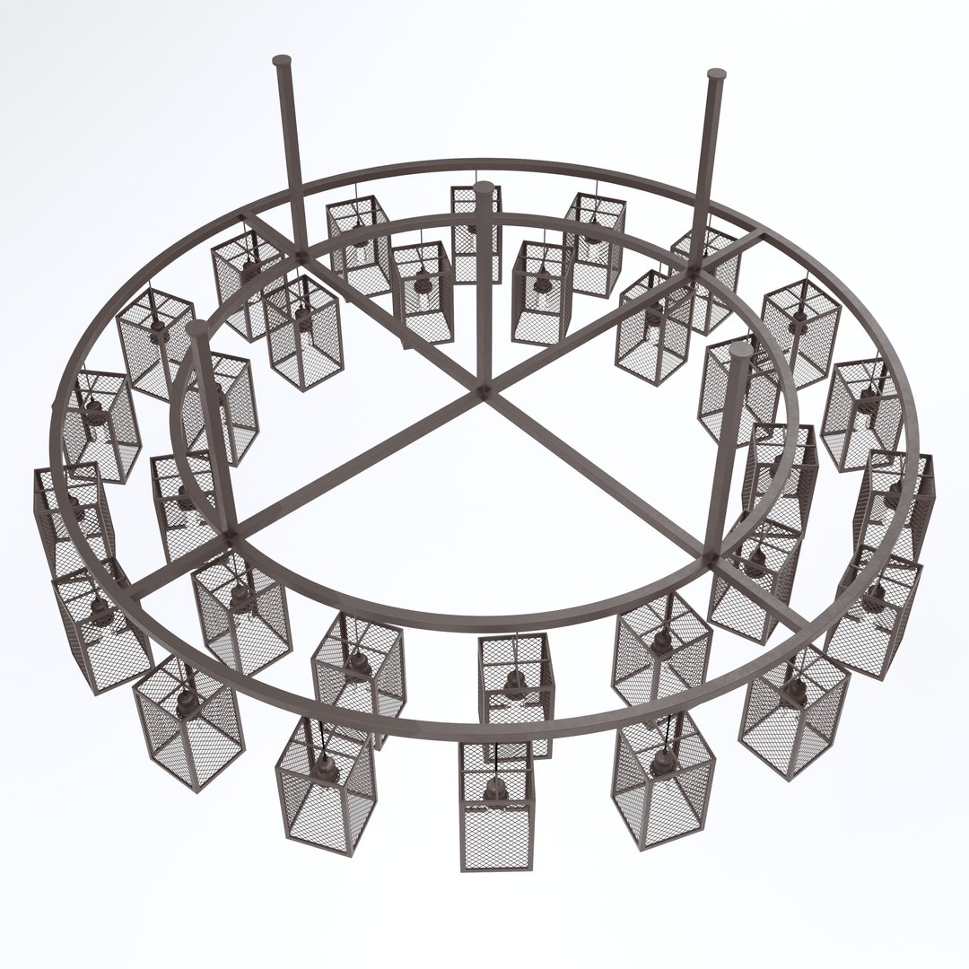 3D Model Circle Cage Light - TurboSquid 1948823