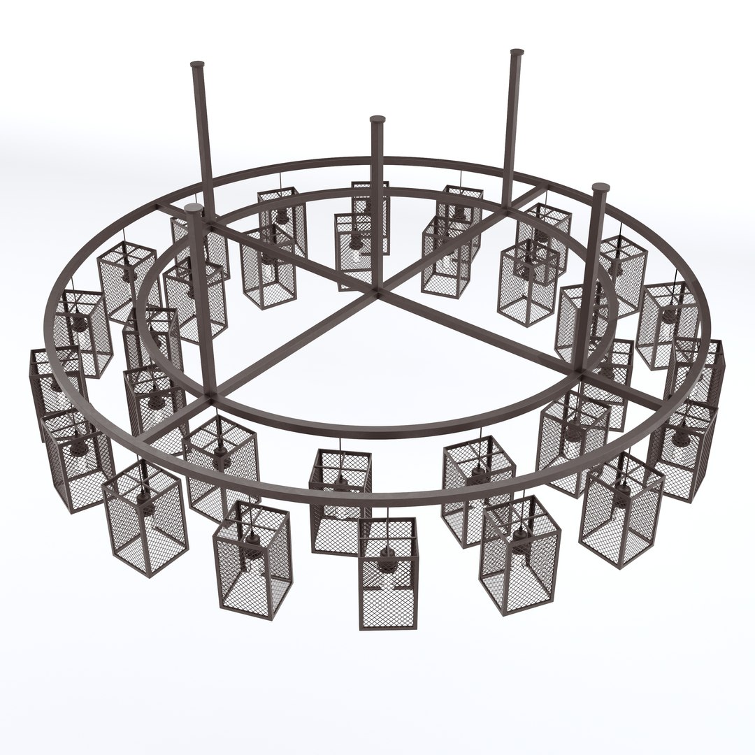 3D Model Circle Cage Light - TurboSquid 1948823