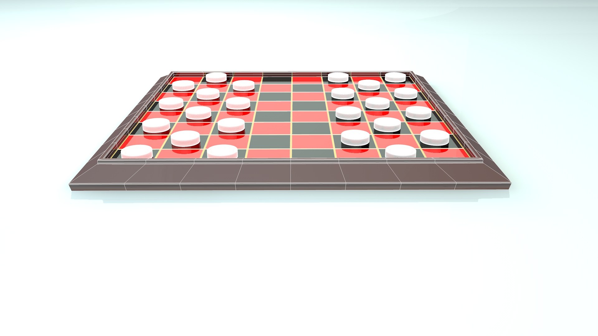 3D model classic board checkers - TurboSquid 1632803