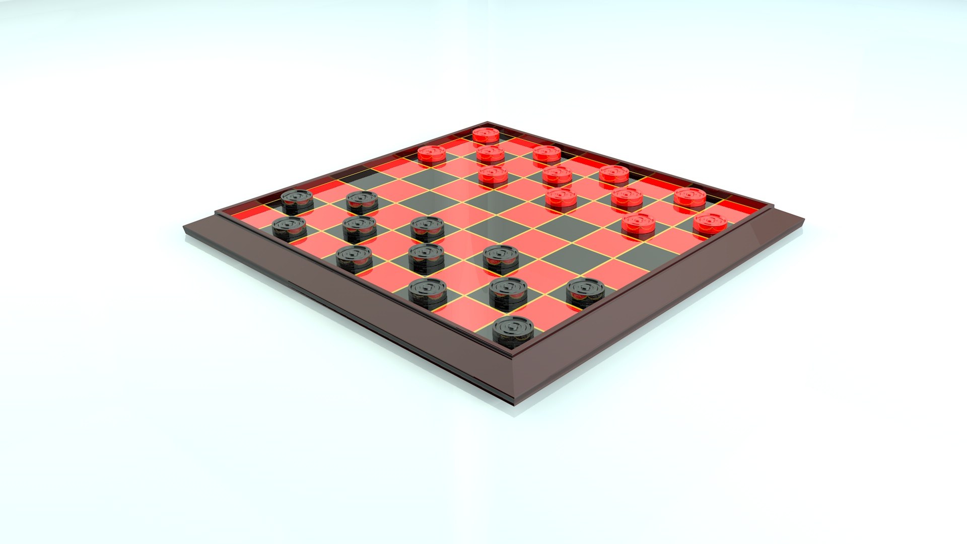3D model classic board checkers - TurboSquid 1632803