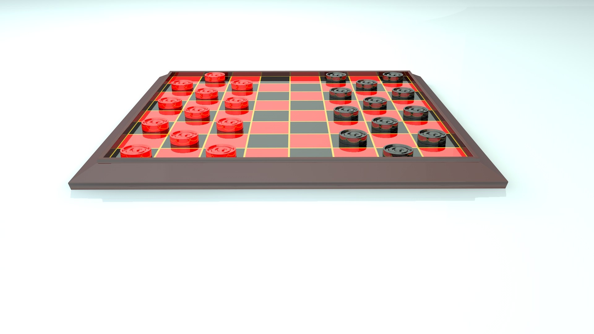 3D model classic board checkers - TurboSquid 1632803