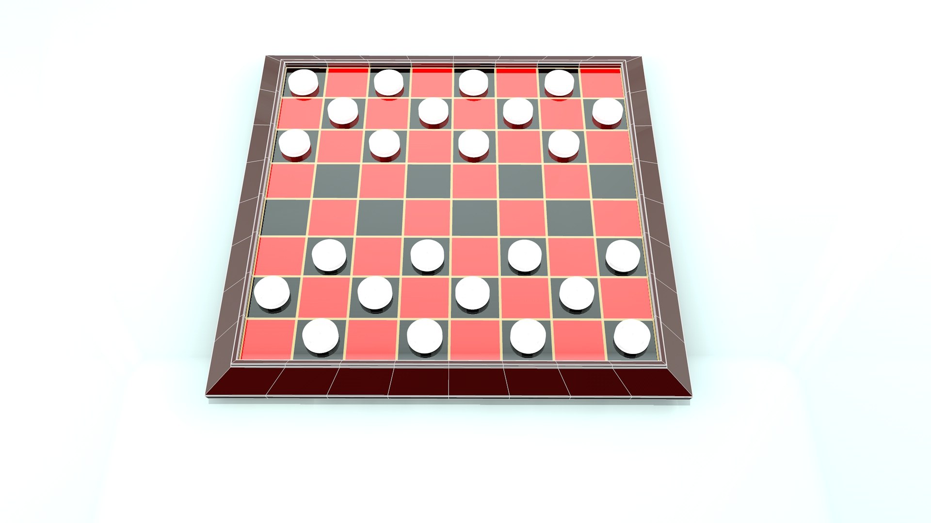 3D model classic board checkers - TurboSquid 1632803
