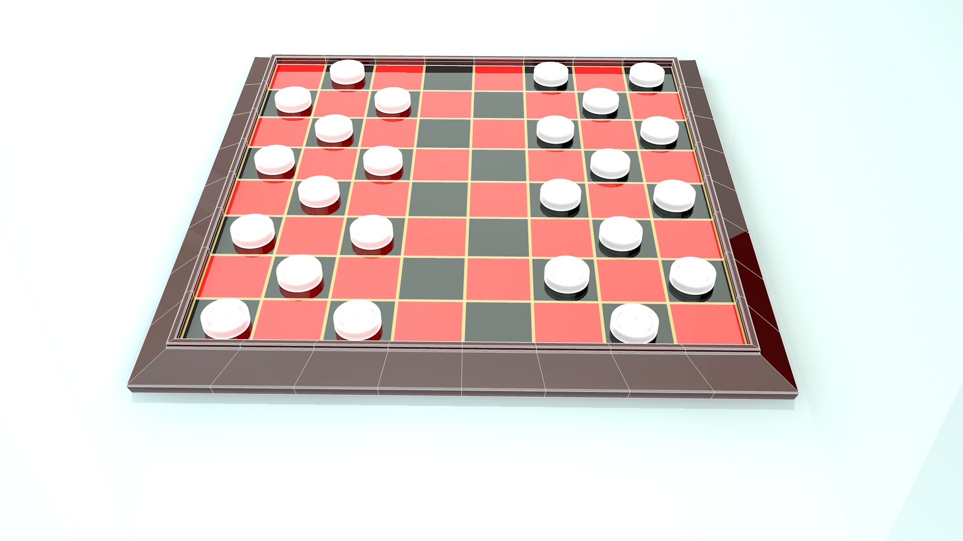 3D model classic board checkers - TurboSquid 1632803