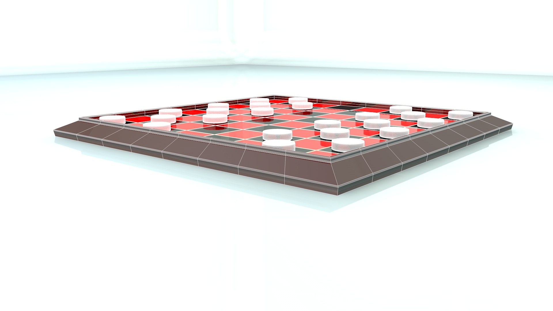 3D model classic board checkers - TurboSquid 1632803