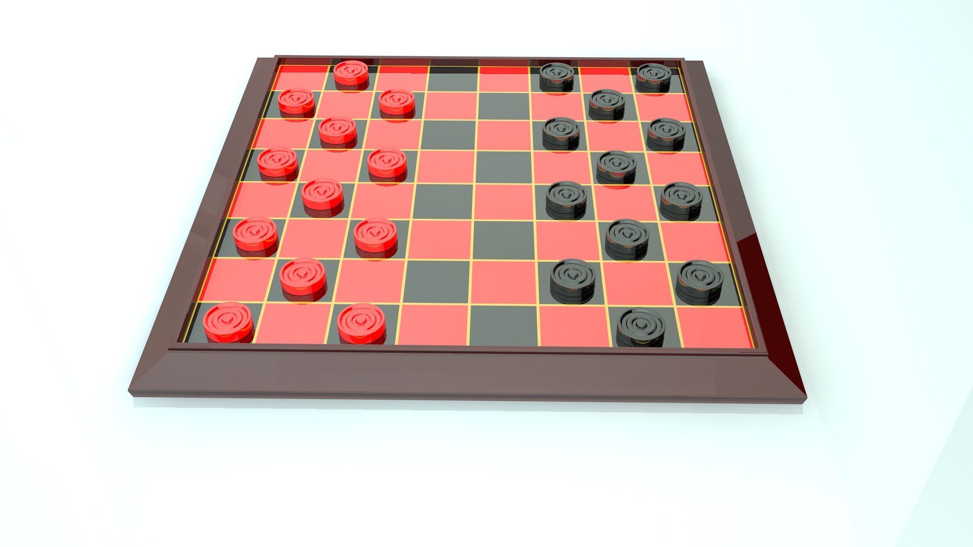 3D model classic board checkers - TurboSquid 1632803