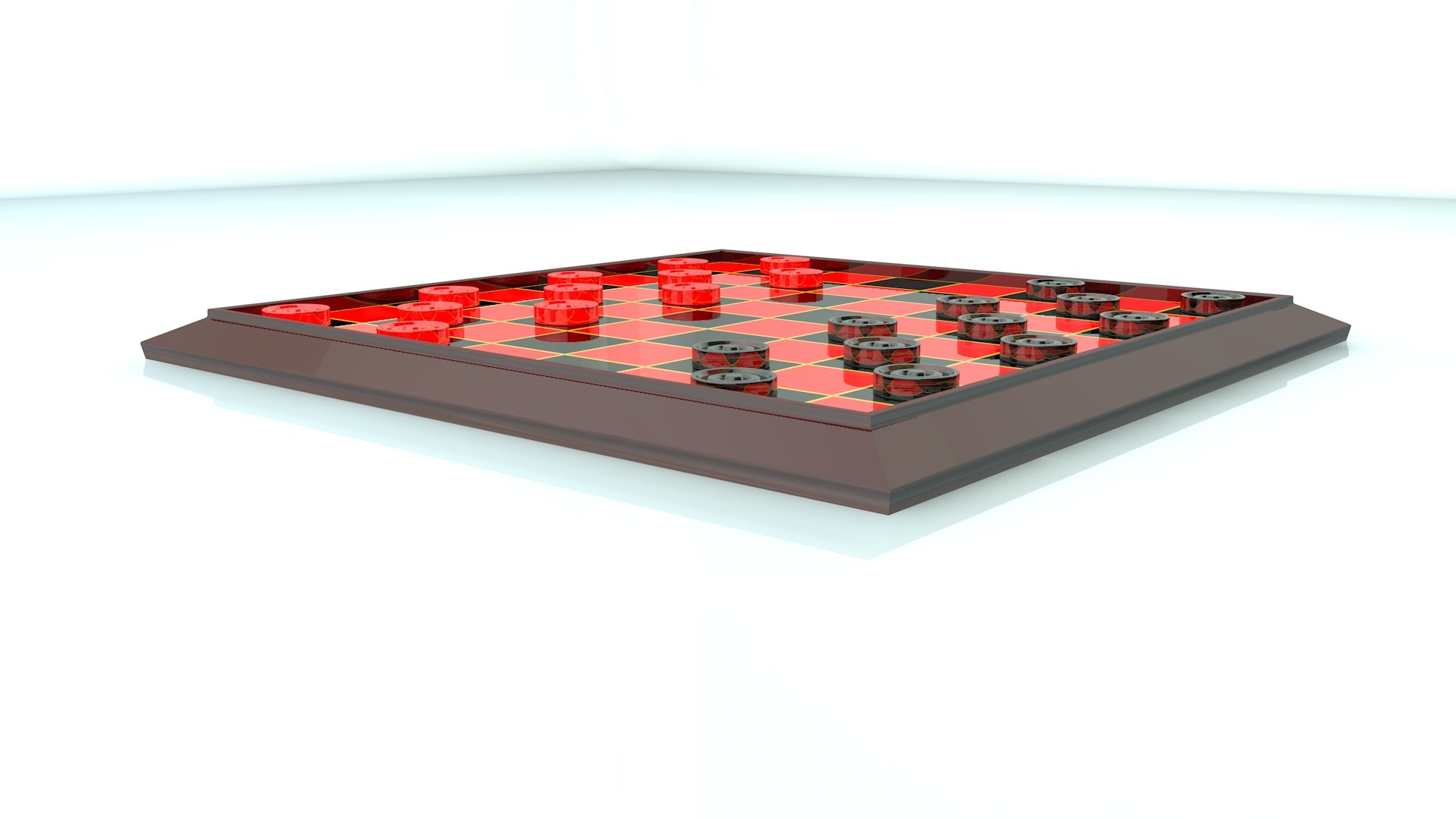 3D model classic board checkers - TurboSquid 1632803