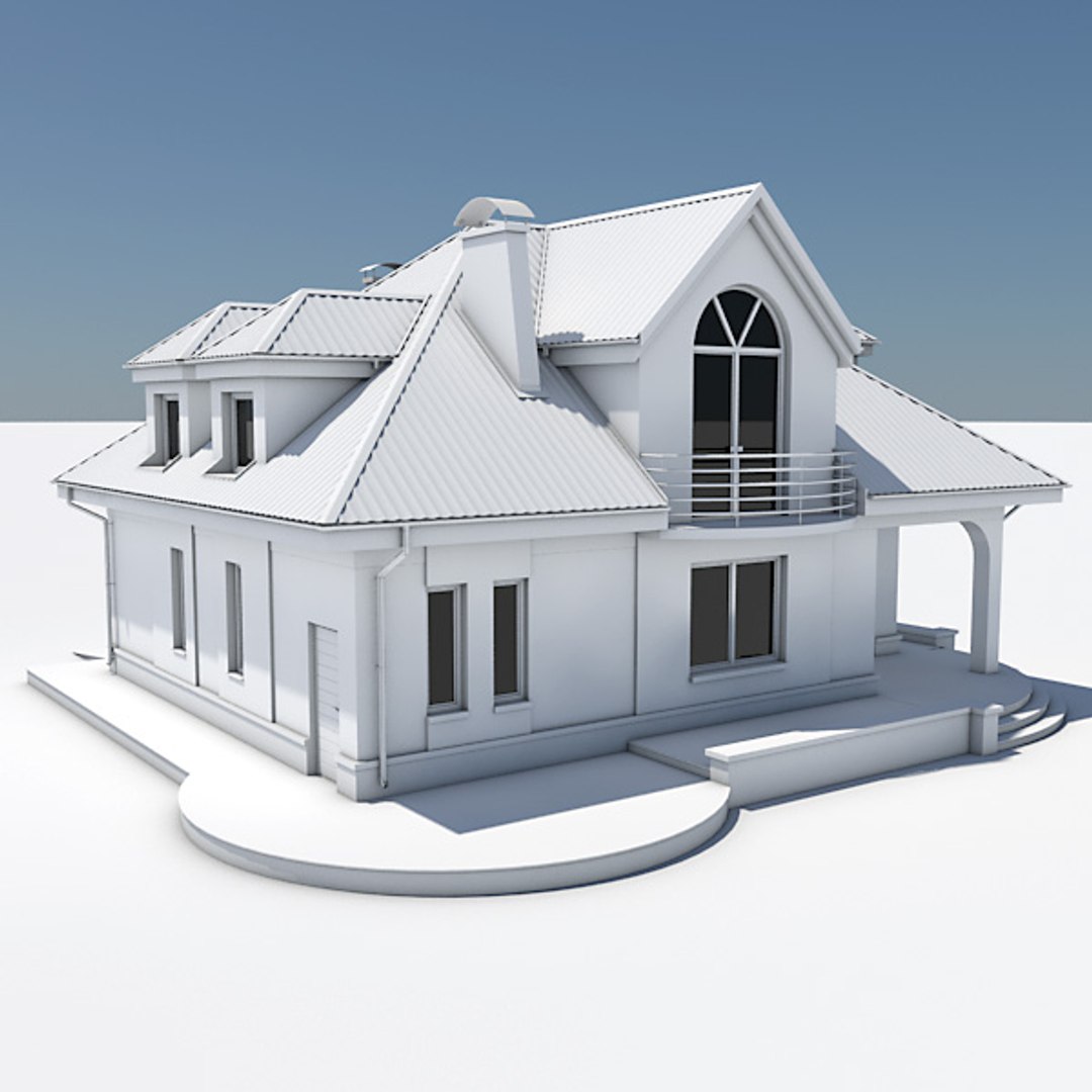 12 traditional european houses 3d model
