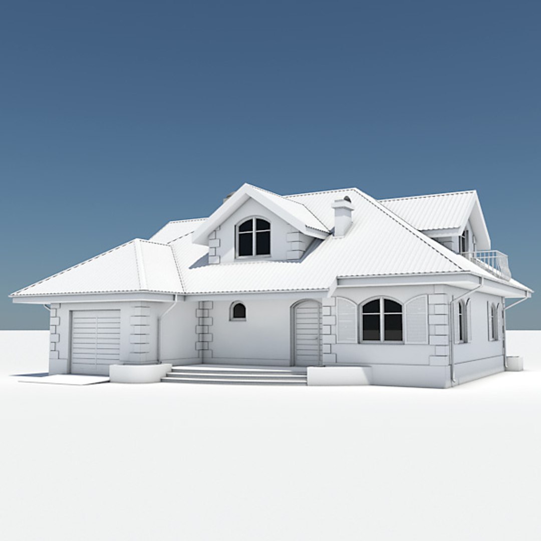 12 traditional european houses 3d model