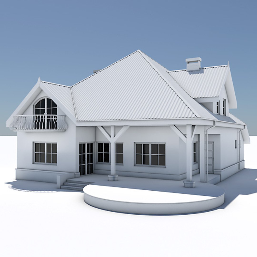 12 traditional european houses 3d model