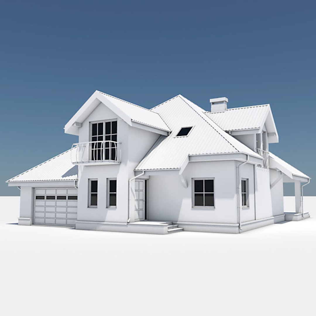 12 traditional european houses 3d model