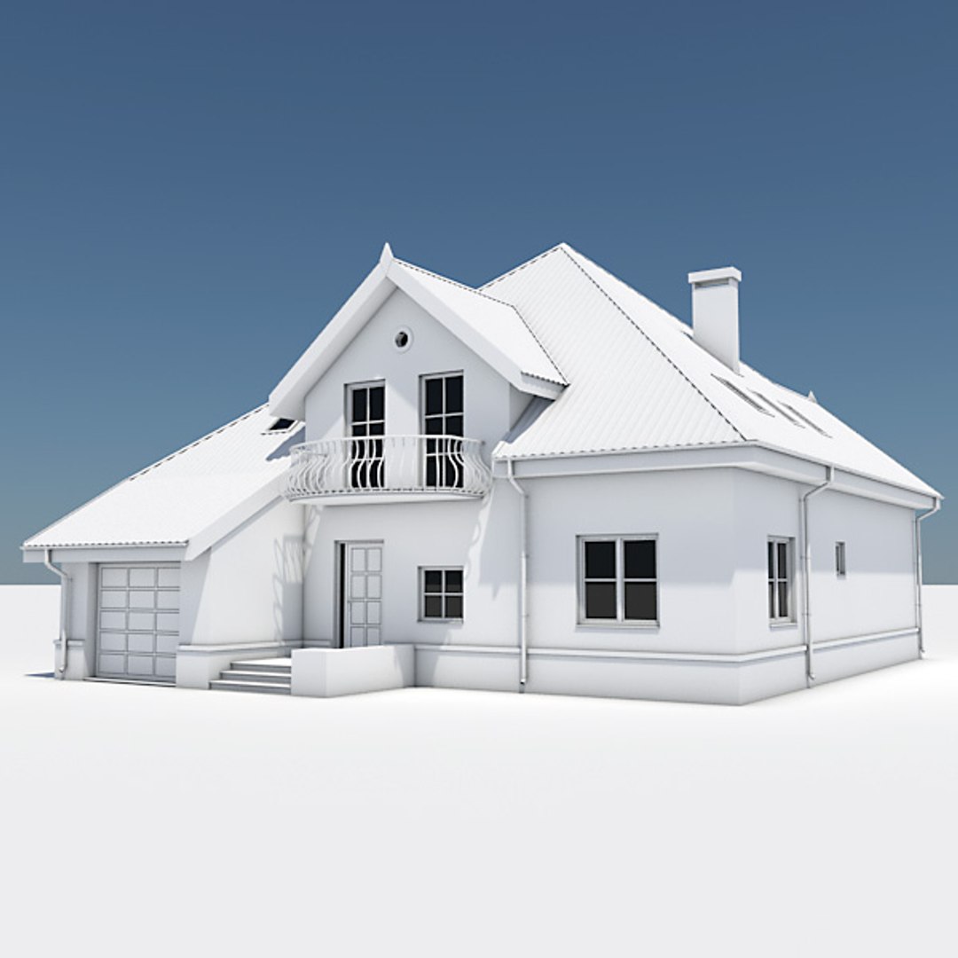 12 traditional european houses 3d model