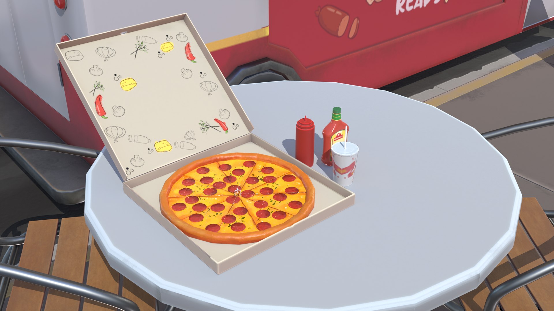 Stylized Pepperoni Pizza 3D Model - TurboSquid 2029303